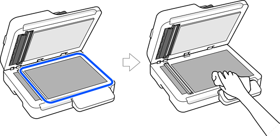 تنظيف زجاج الماسحة الضوئية
