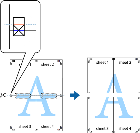 Ustvarjanje posterjev z Oznake poravnave prekrivanja